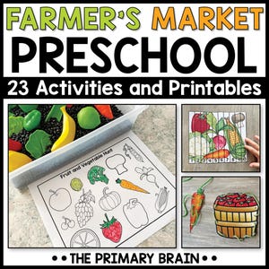 Farmer's Market Preschool Curriculum: Fruits & Vegetables Activities ...
