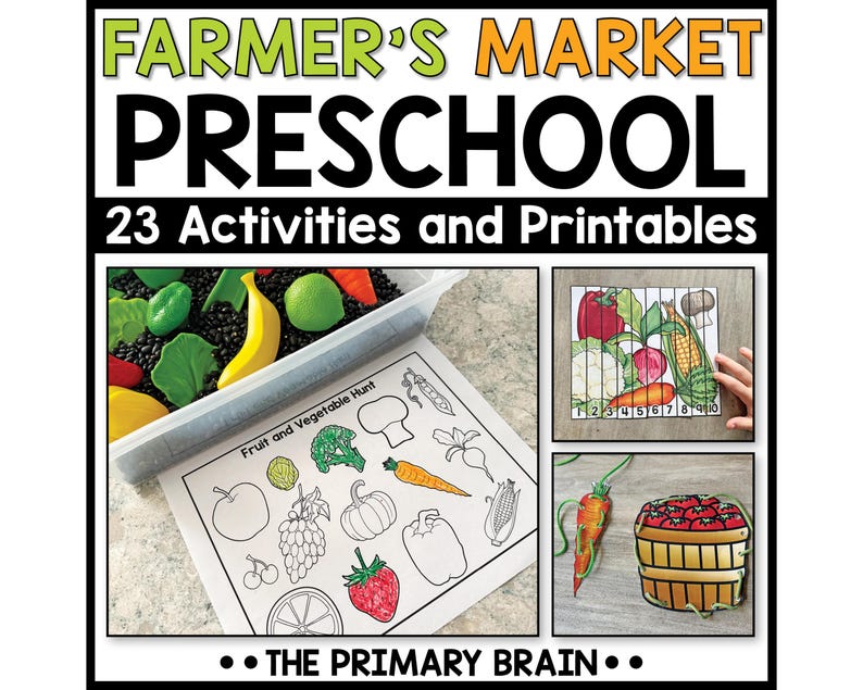 Farmer's Market Preschool Activities | Fruits and Vegetables Pre-k ...
