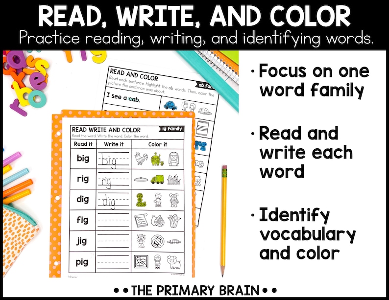 CVC Words Reading Practice Printable Worksheets | NO PREP Phonics ...