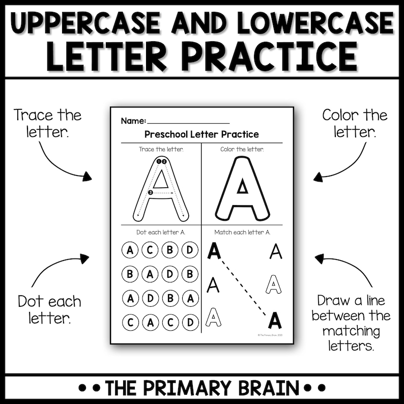 Preschool Alphabet Worksheets, Uppercase and Lowercase Letter Practice ...