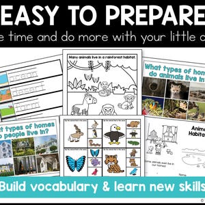 Habitats Preschool Activities | Animal Homes Pre-k Homeschool Preschool ...