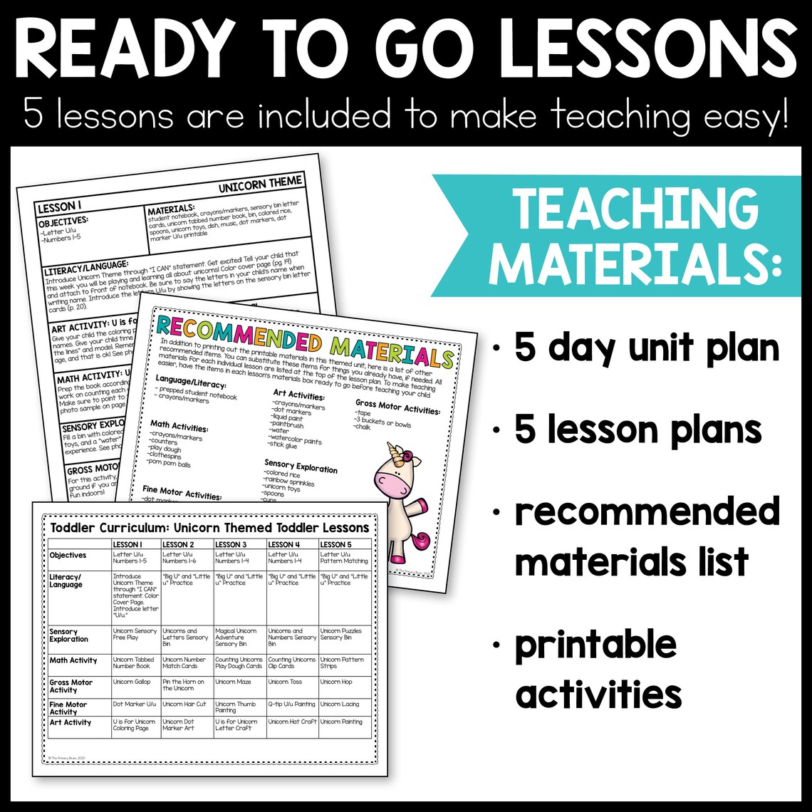 Unicorn Toddler School Lesson Plans Homeschool Preschool Curriculum ...