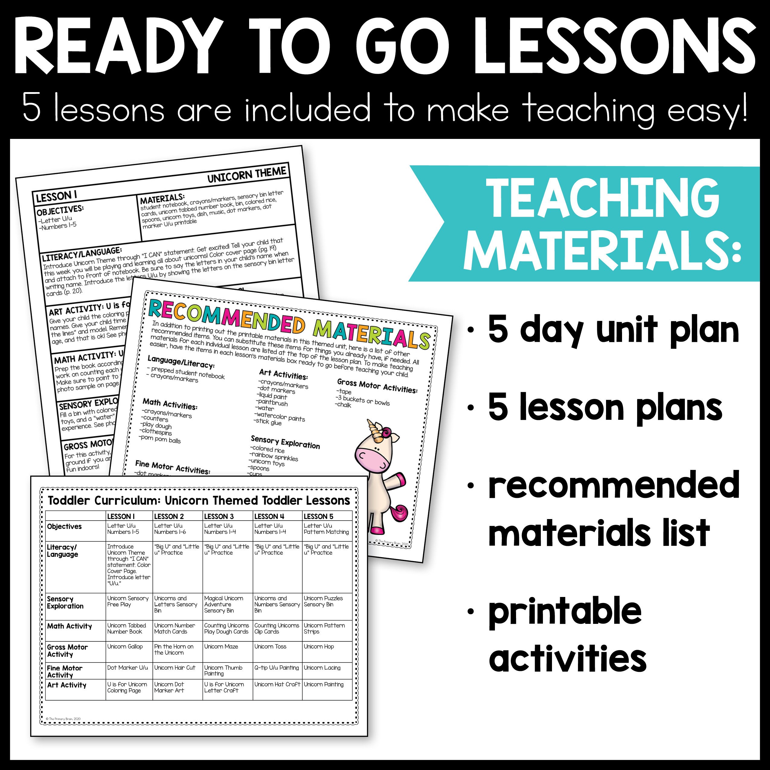 Unicorn Toddler School Lesson Plans Homeschool Preschool Curriculum ...