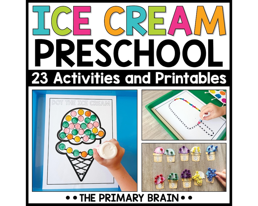 Ice Cream Preschool Activities: Summer Learning Printables (ages 3-5 ...