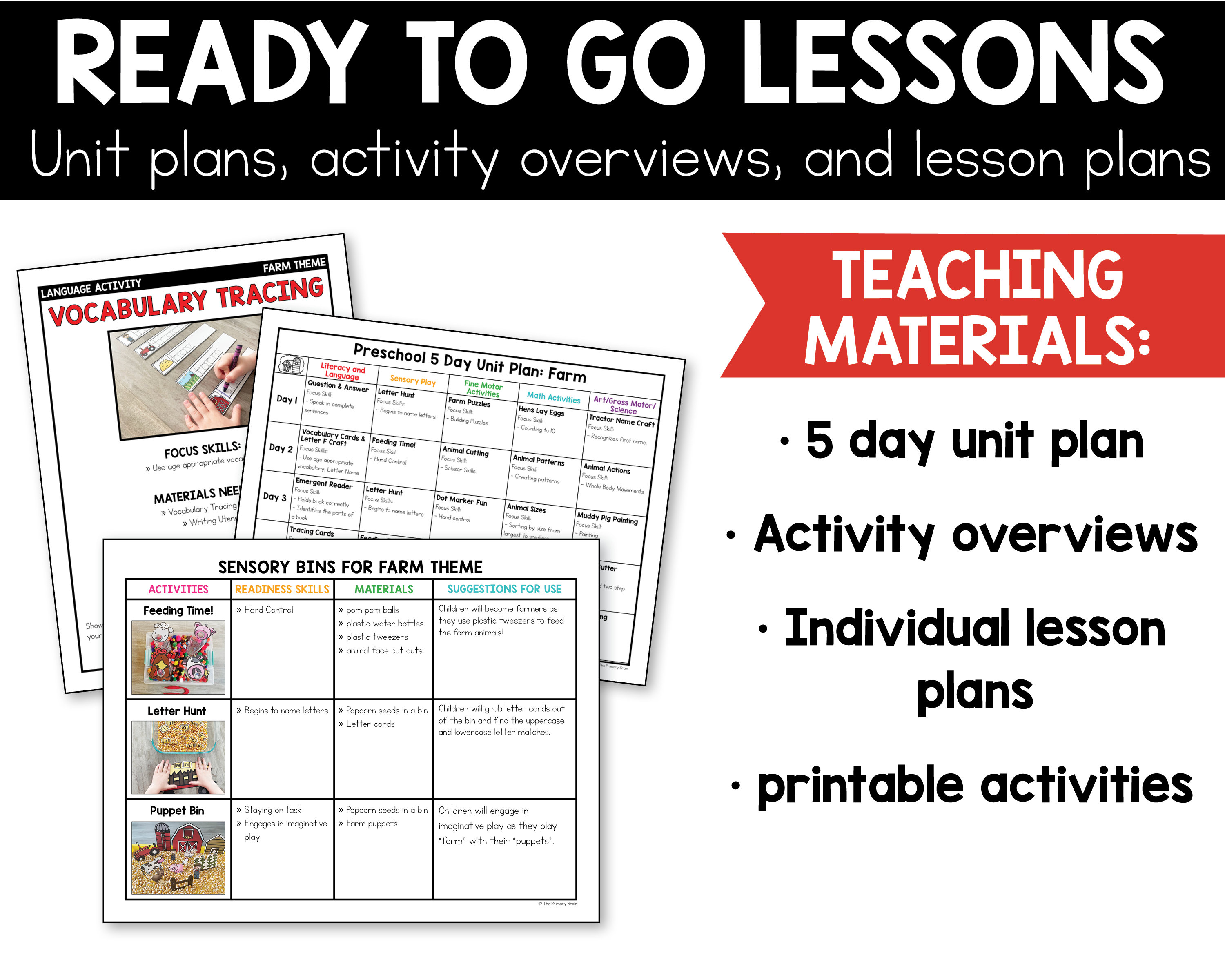 Farm Preschool Activities: Homeschool Curriculum and Lesson Plans, Ages ...