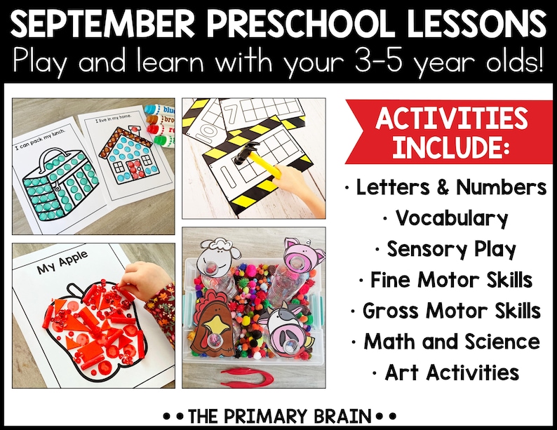 September Preschool Curriculum Lesson Plans and Activities for Kids ...