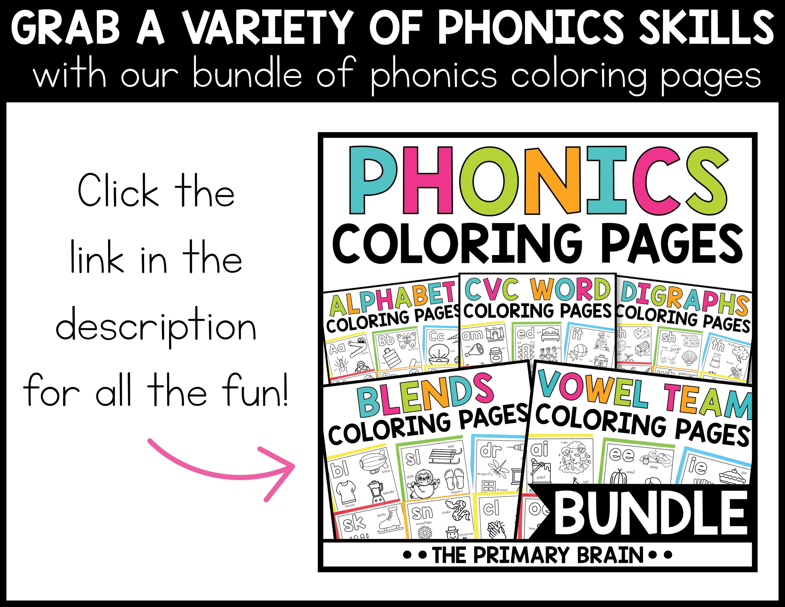 Beginning Blends Coloring Pages | Phonics Coloring Book Sheets - Etsy