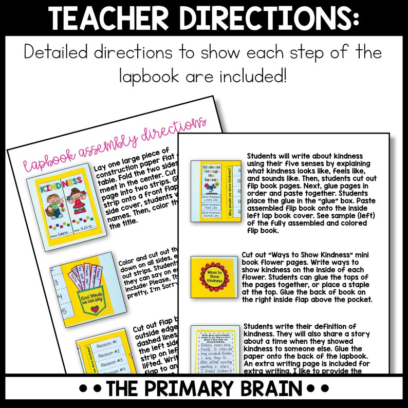 Kindness Lapbook Activity, Social Emotional Learning Writing Craft - Etsy