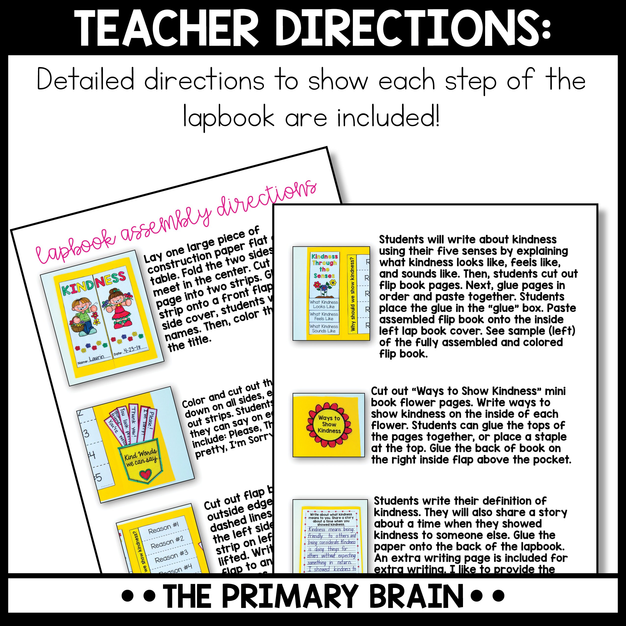 Kindness Lapbook Activity, Social Emotional Learning Writing Craft - Etsy