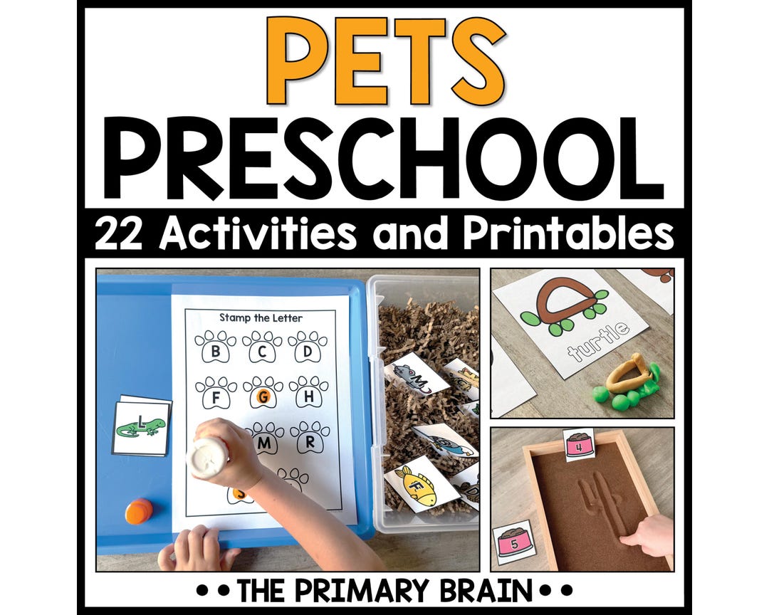 Pets Preschool Activities: Homeschool Curriculum Printables (ages 3-5 ...