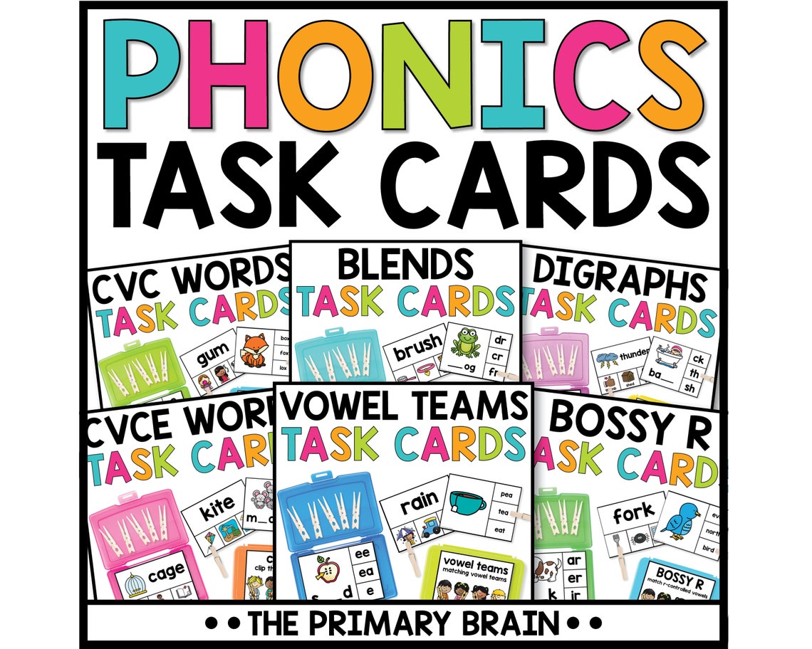 Phonics Clip Cards for Task Card Boxes BUNDLE CVC Words - Etsy