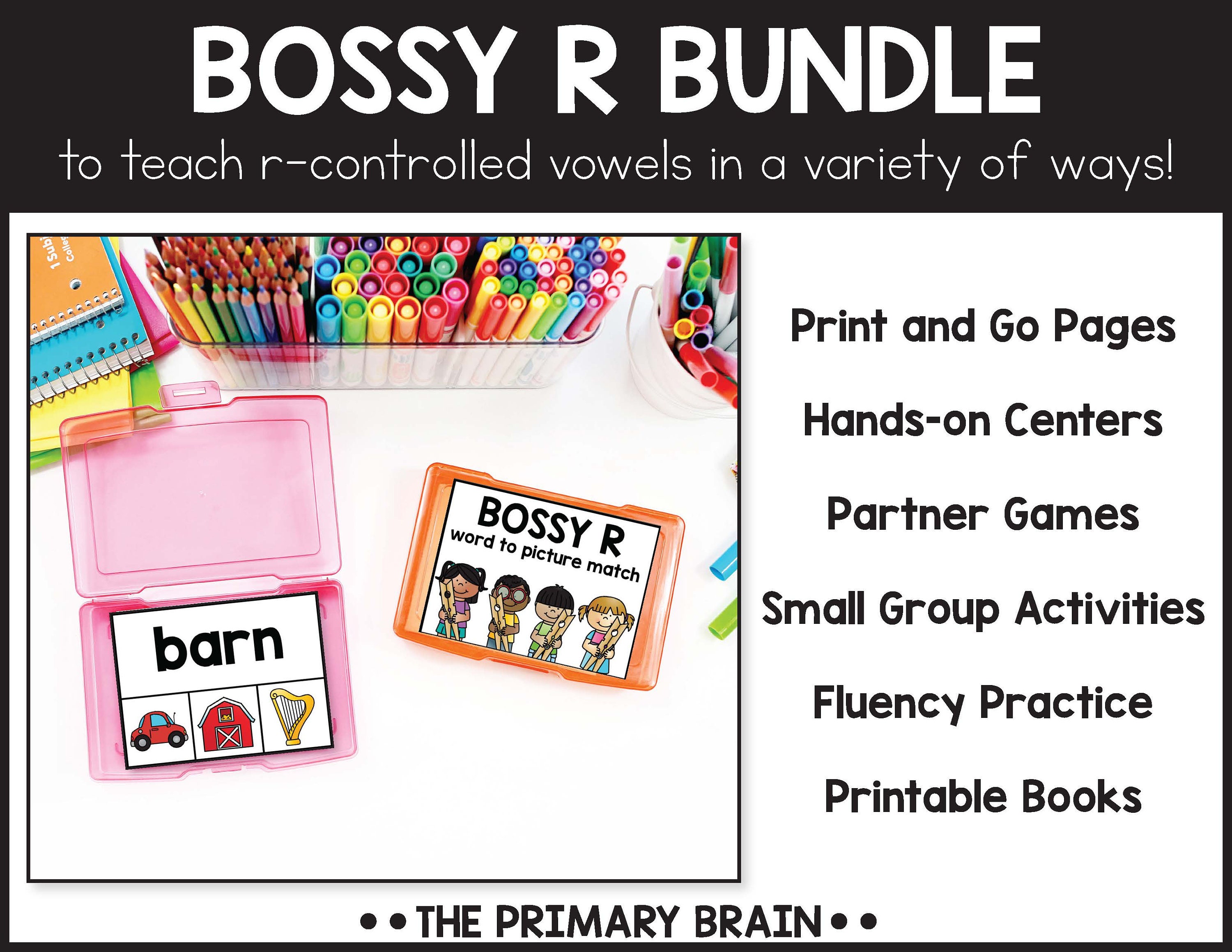 R-controlled Vowels Phonics Skills Bundle, Bossy R Hands-on Independent ...