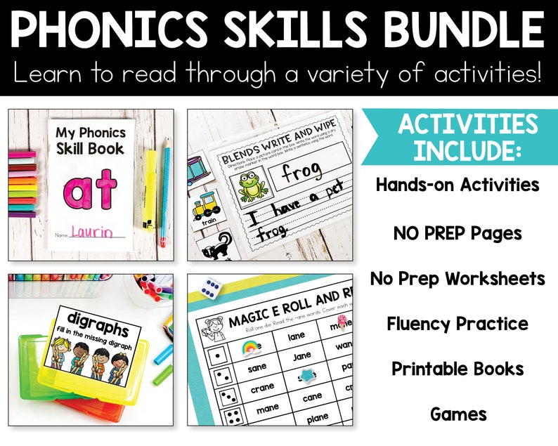Hands-on Phonics Skills Activities for Homeschool Lessons, Classroom ...