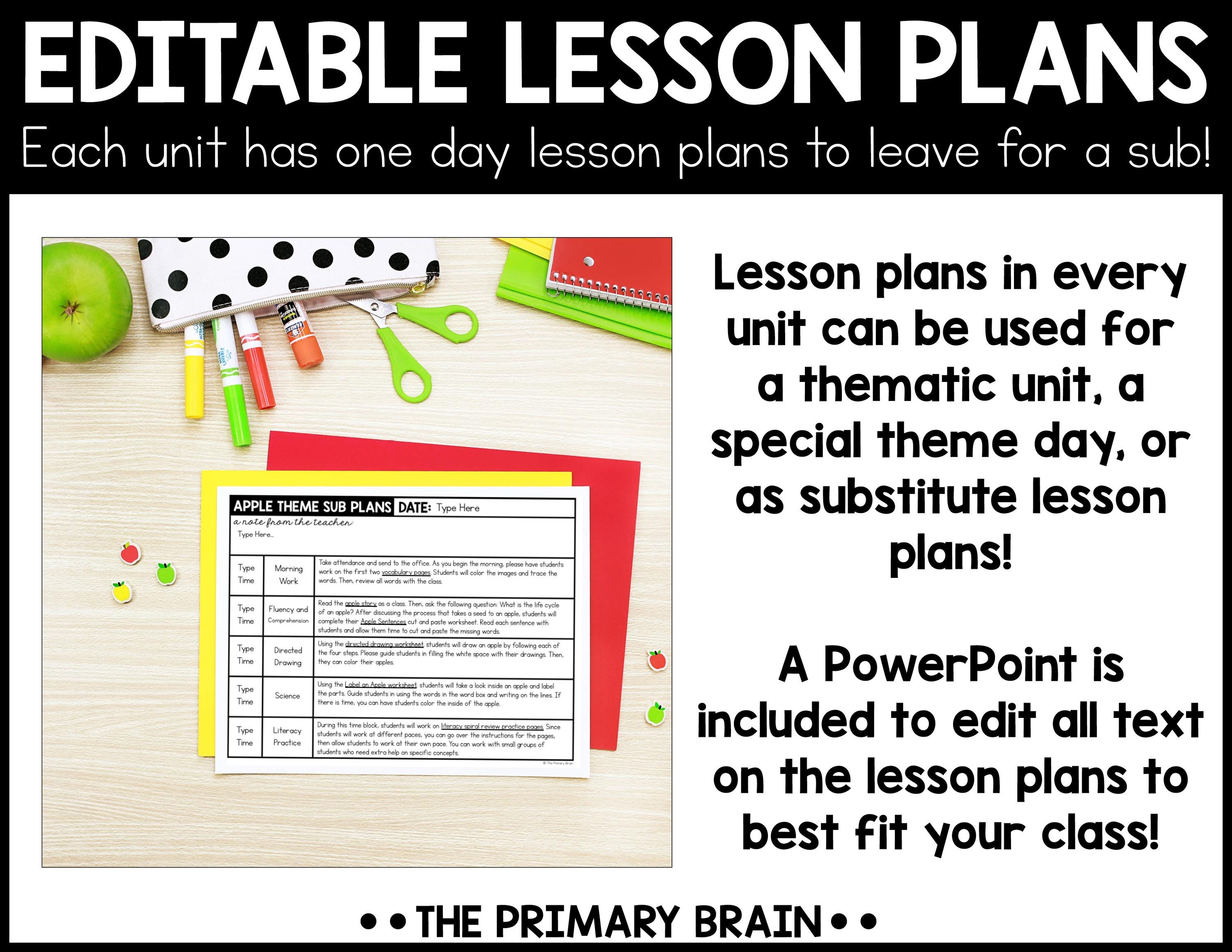 No Prep Activities Packets for First Grade, Thematic Units With One Day ...
