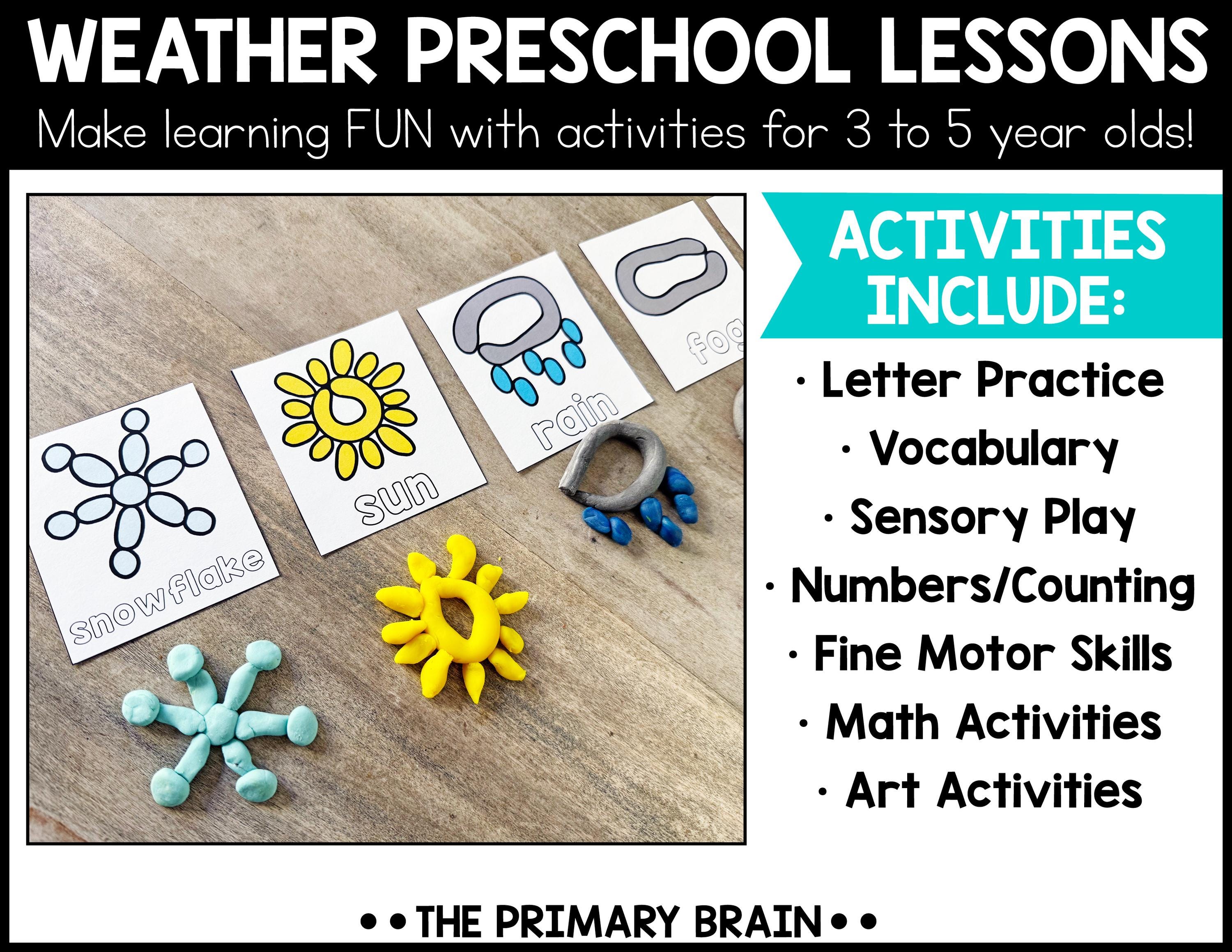 Weather Preschool Curriculum: 22 Activities, Homeschool Lesson Plans ...