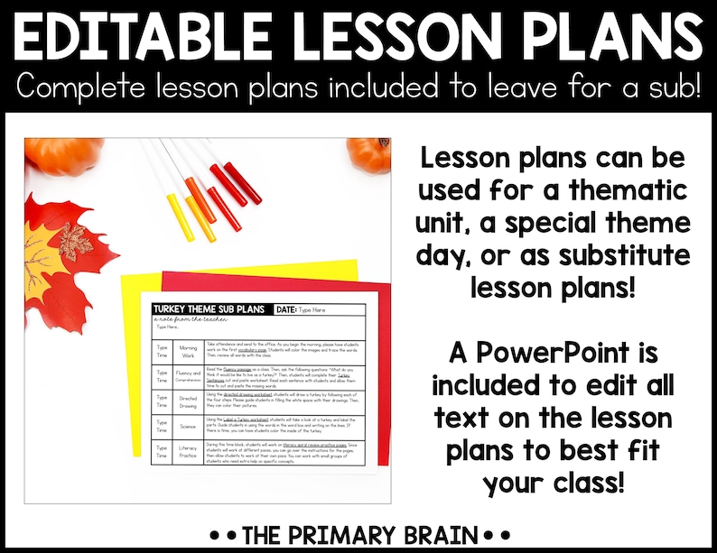 Turkey Themed No Prep Activities Thanksgiving Packet for Kindergarten ...