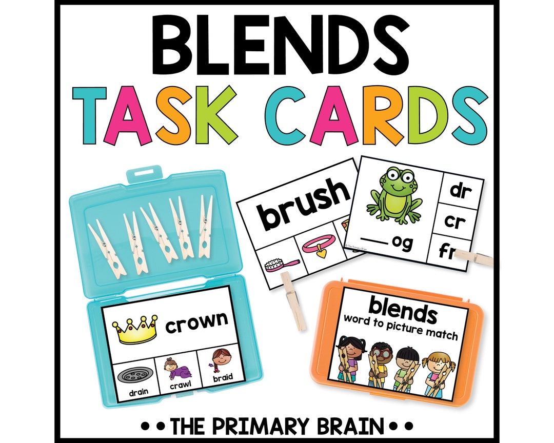 Beginning Blends Clip Cards for Task Card Boxes, Literacy Centers ...