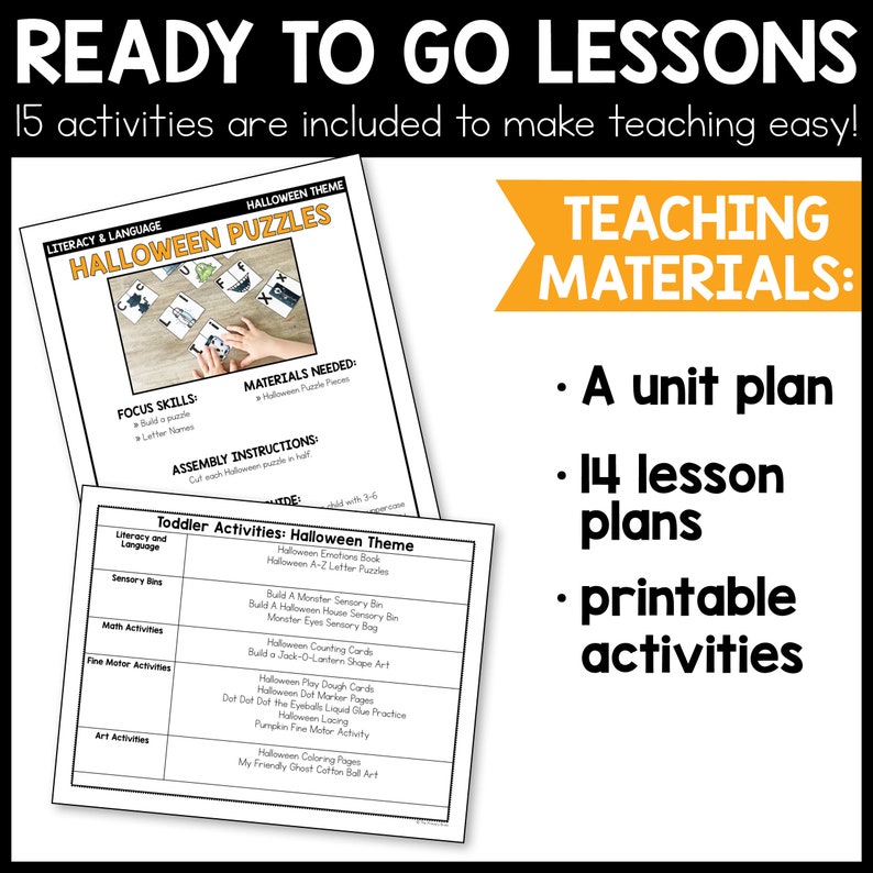 Halloween Toddler Activities: Preschool Curriculum and Lesson Plans ...