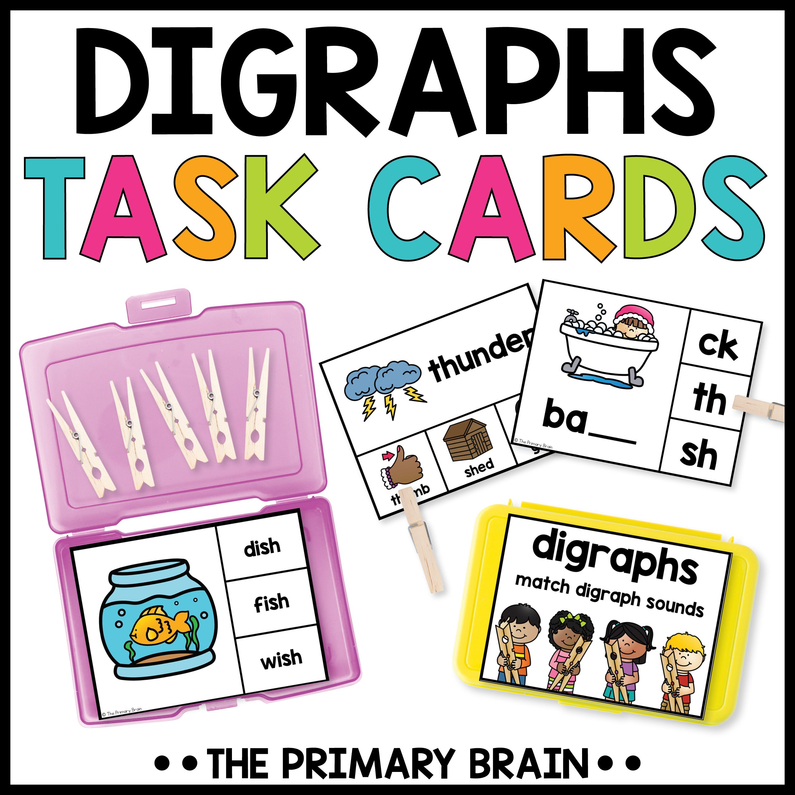Phonics Clip Cards Bundle: CVC Words, Blends, Digraphs, CVCE, Long ...