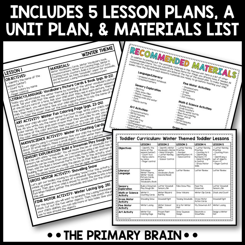 Winter Toddler Activities Tot School Lesson Plans - Etsy