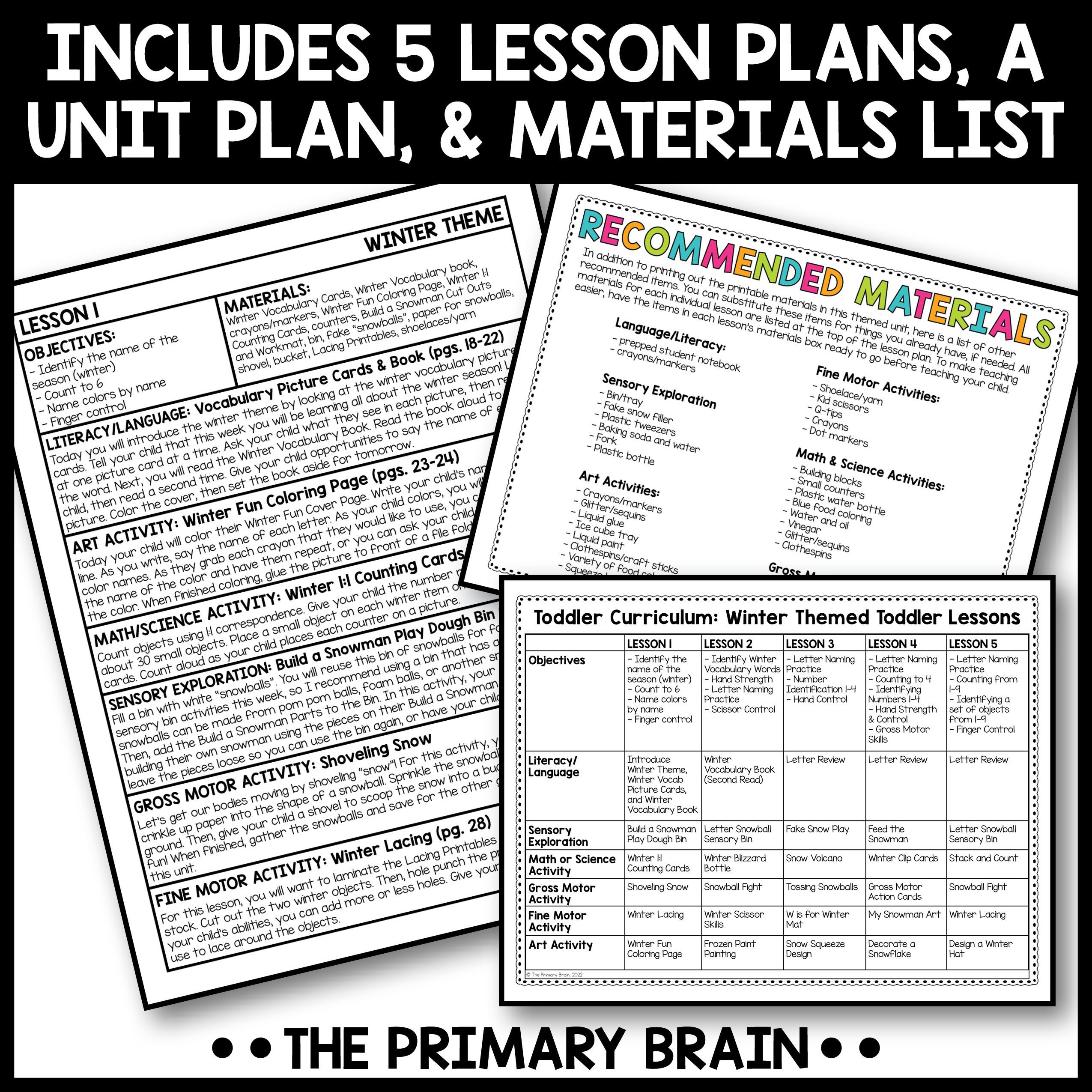 Winter Toddler Activities Tot School Lesson Plans - Etsy