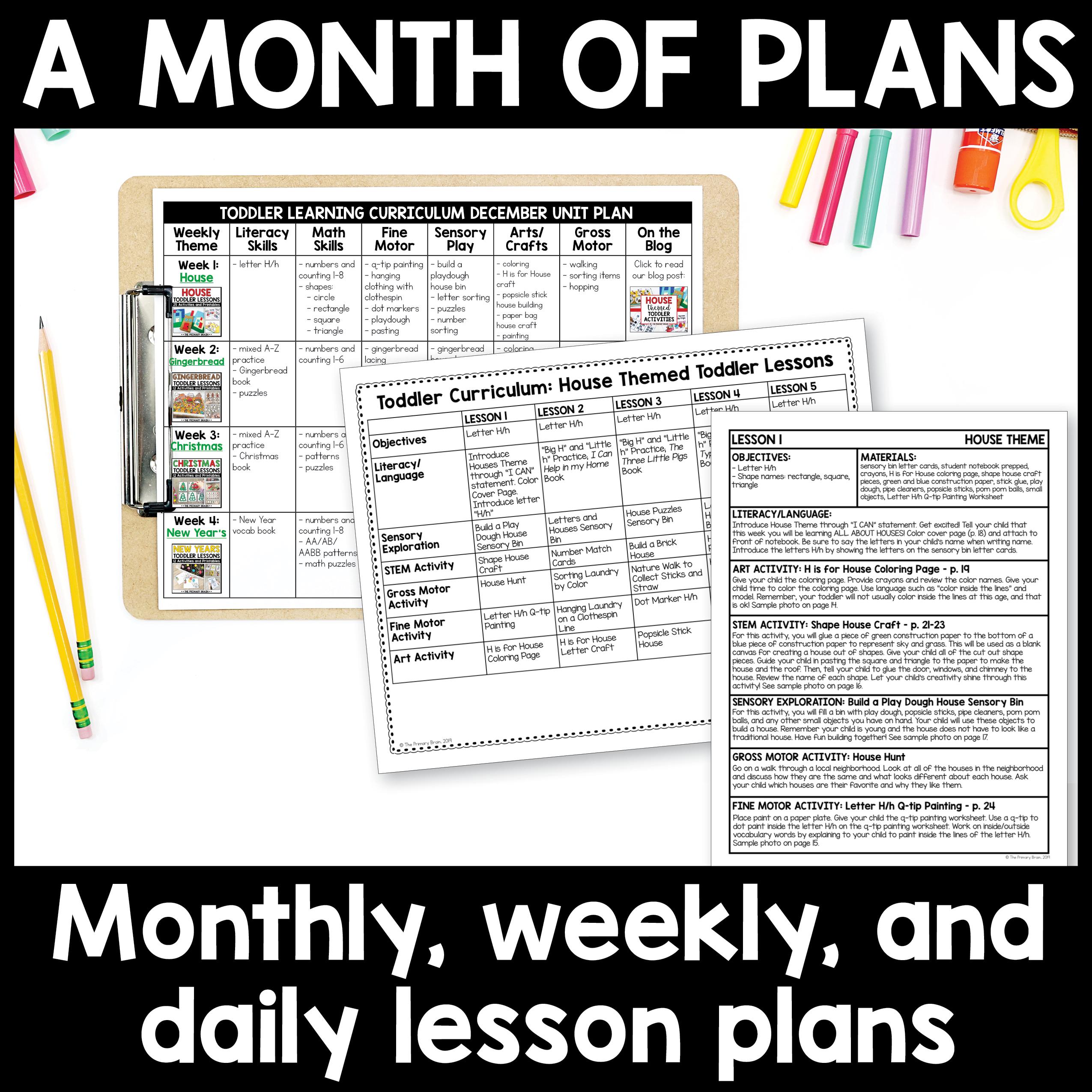 December Toddler Activities, Preschool Curriculum and Lesson Plans for ...