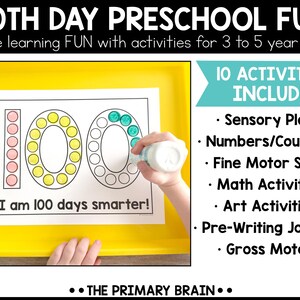100th Day of Preschool Activities | 100 Days of School Daycare Lesson ...