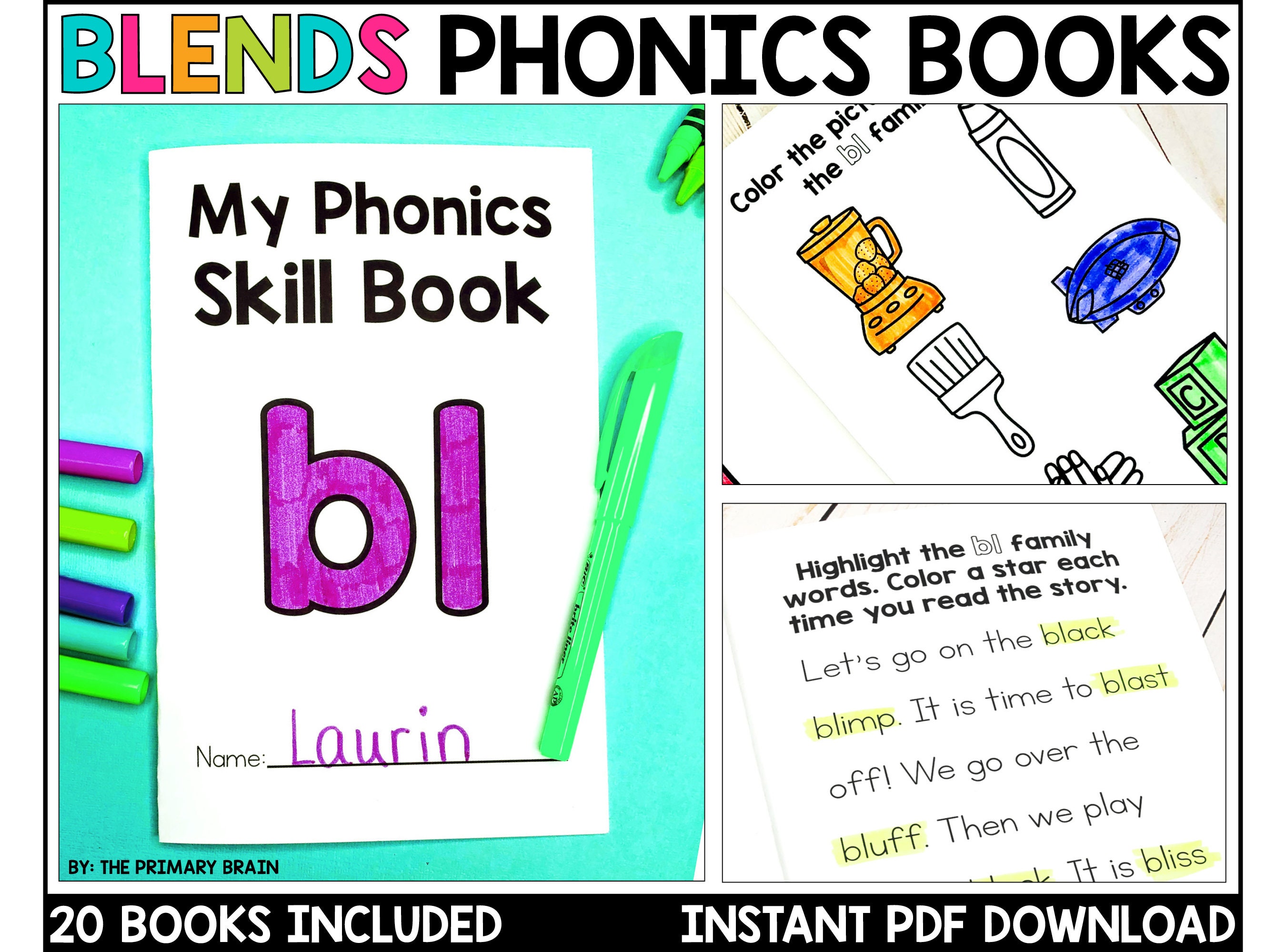 Beginning Blends Printable Books Stories for Teaching - Etsy