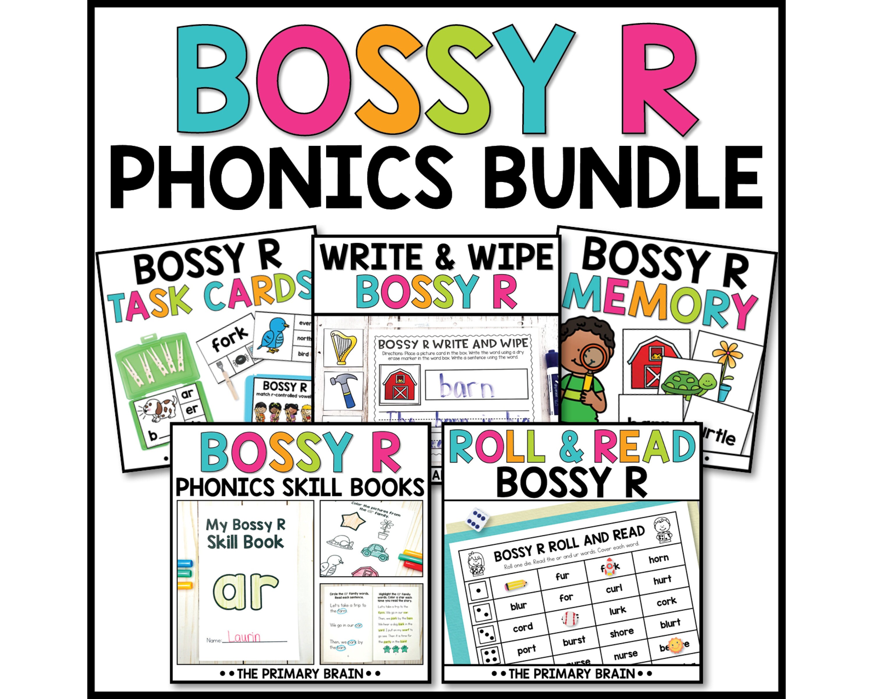 R-controlled Vowels Phonics Skills Bundle, Bossy R Hands-on Independent ...