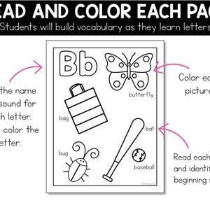 Alphabet Coloring Pages ABC Beginning Sounds Letter Practice Worksheets ...