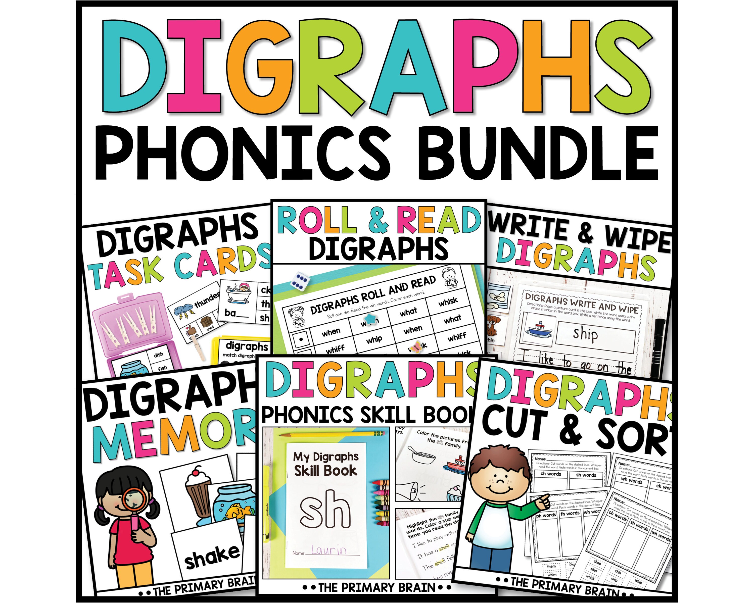 Digraphs Phonics Skills Bundle, Hands-on Independent Practice for ...