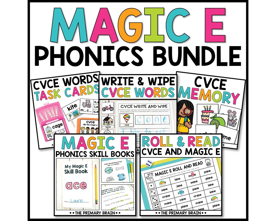 CVCE and Magic E Phonics Skills Bundle, Hands-on Independent Practice ...