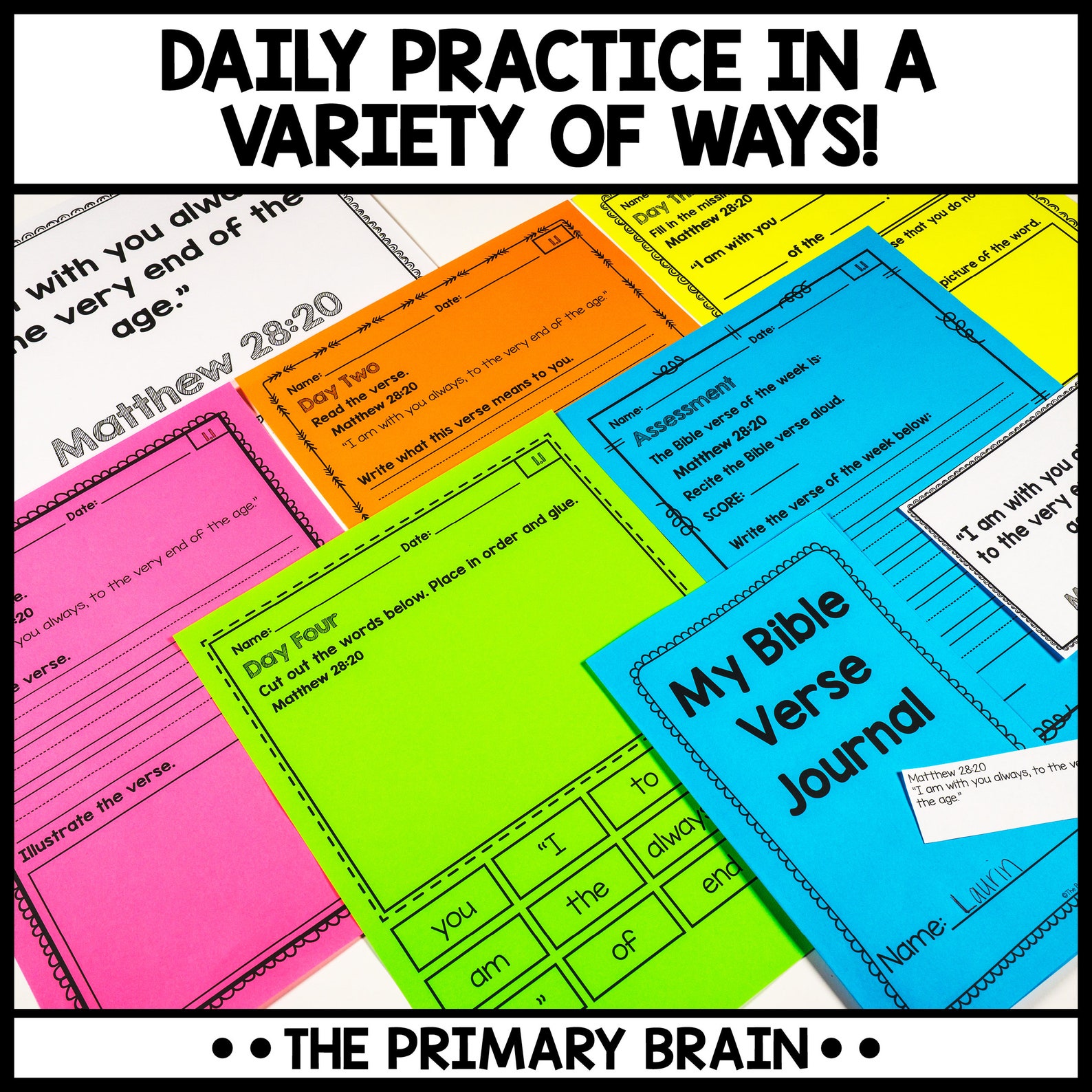 Bible Verse Memorization Pack for First Grade | Sunday School Memory ...