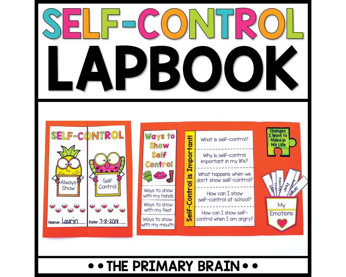 Self-control Lapbook Activity, Social Emotional Learning Writing Craft ...