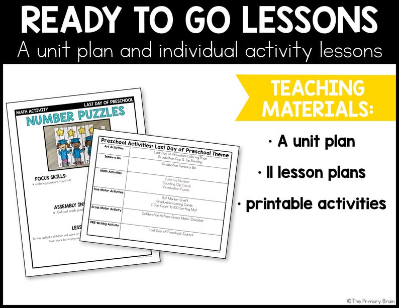 Last Day of Preschool Activities: Lesson Plans & Printables (digital ...