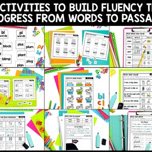 Beginning Blends Fluency NO PREP Phonics Practice Worksheets - Etsy