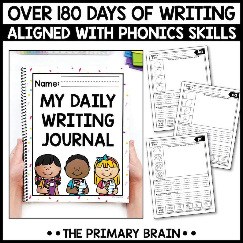 Daily Writing Journal for 1st Grade With Handwriting & - Etsy