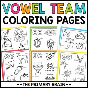 Long Vowel Coloring Pages | Vowel Teams Coloring Book | Phonics ...
