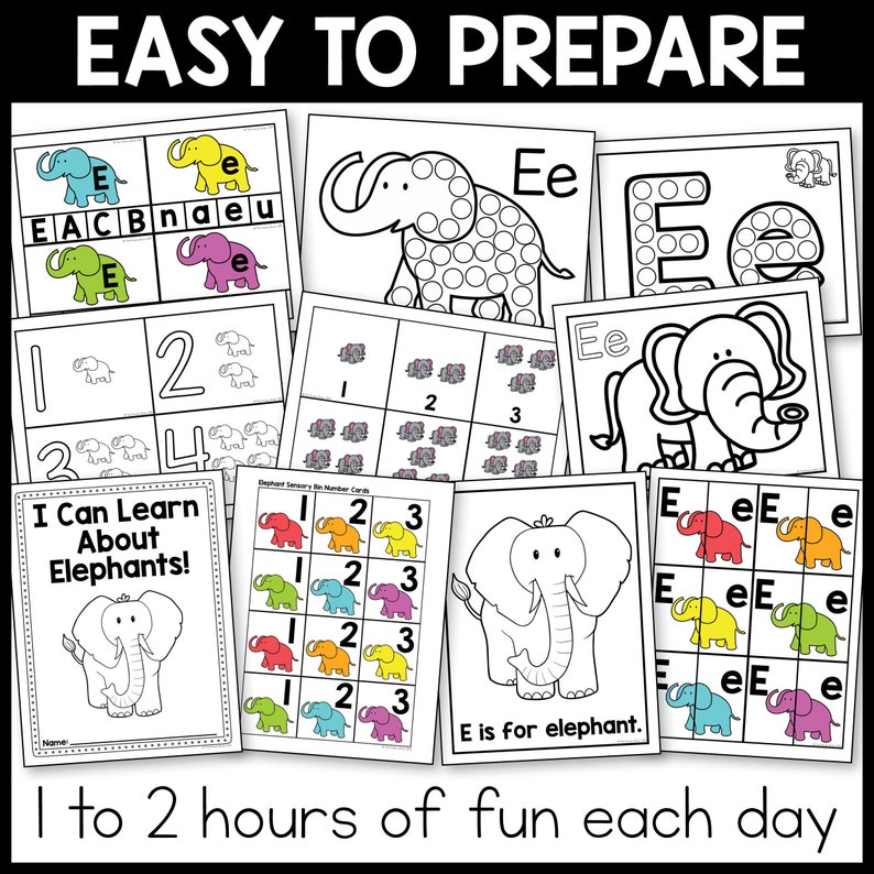 Elephant Toddler Activities | Tot School Lesson Plans | Homeschool ...