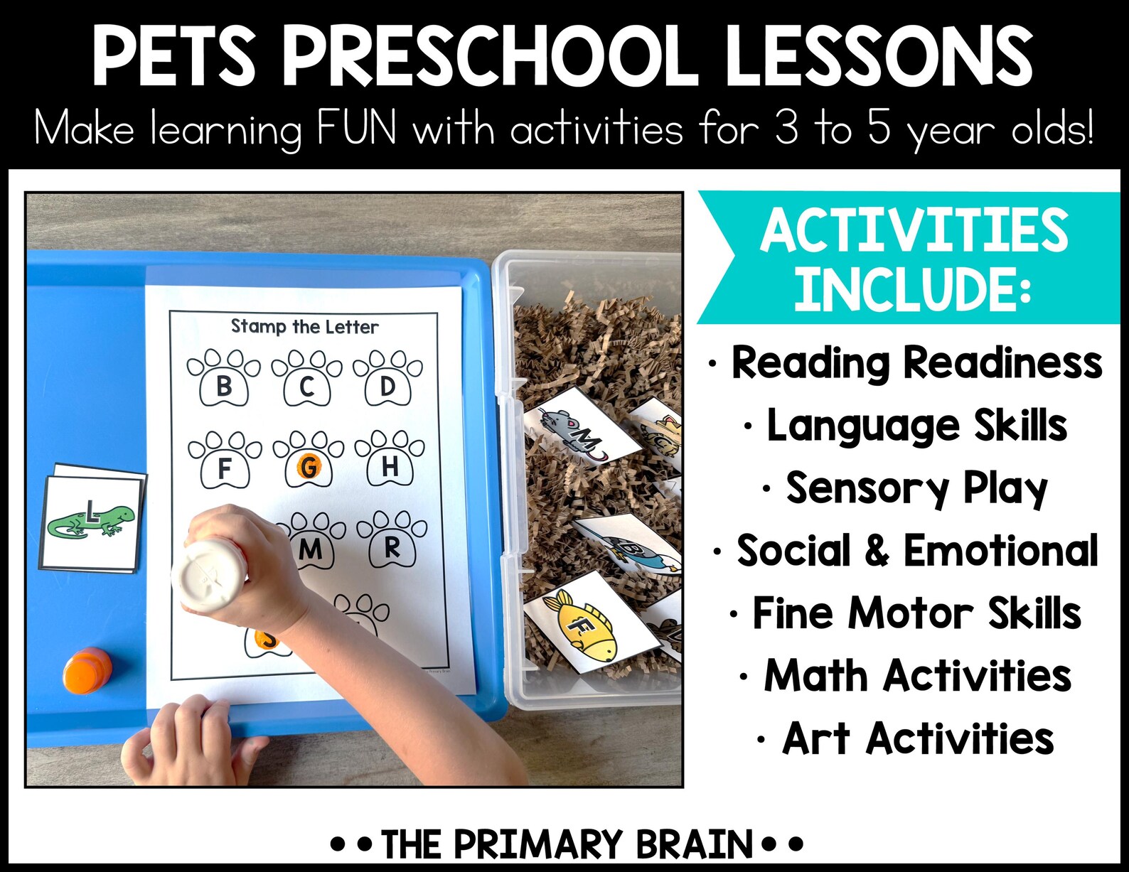 Pets Preschool Activities: Homeschool Curriculum Printables (ages 3-5 ...