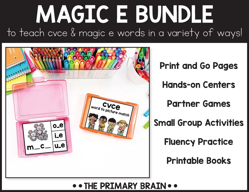 CVCE and Magic E Phonics Skills Bundle, Hands-on Independent Practice ...