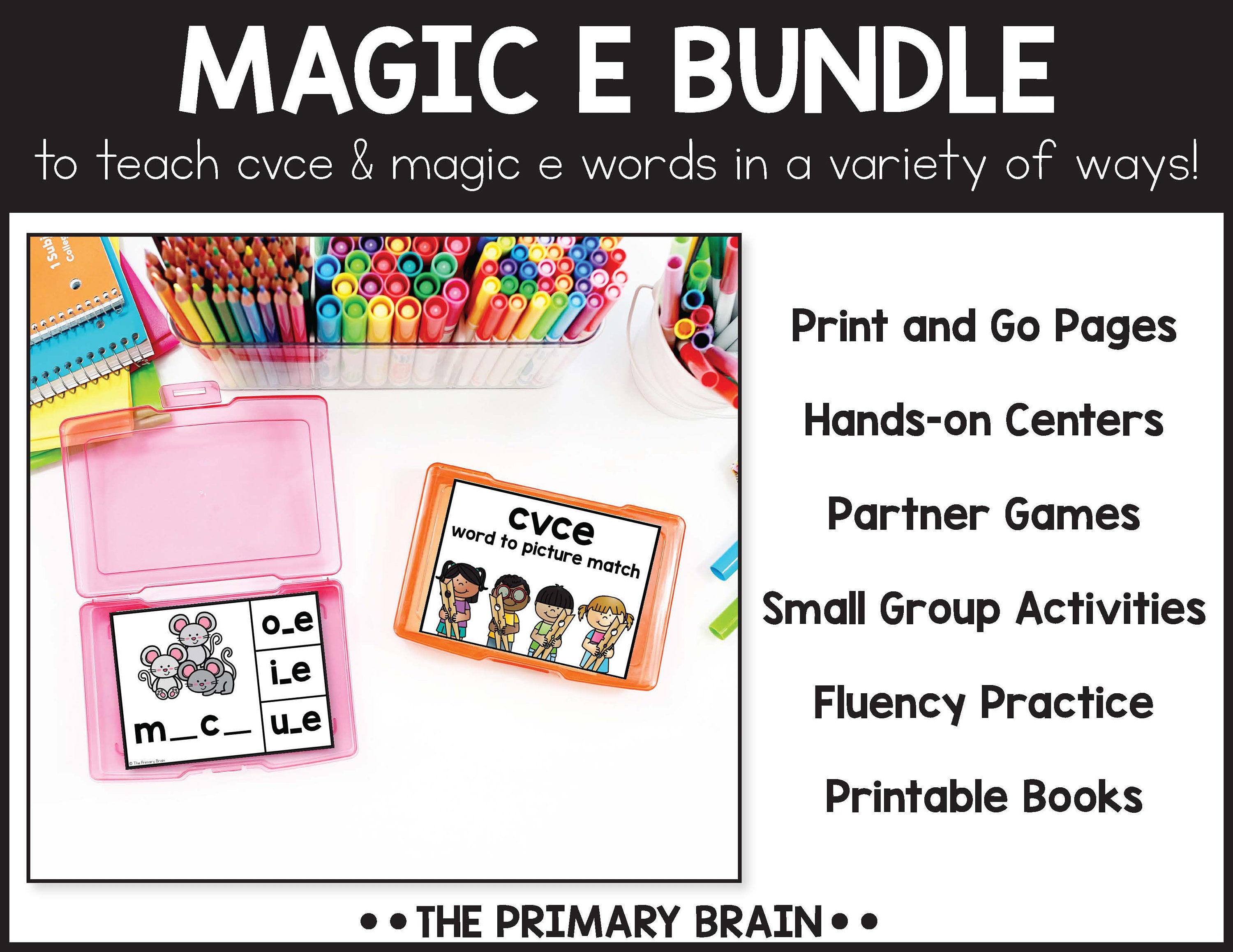 CVCE and Magic E Phonics Skills Bundle, Hands-on Independent Practice ...