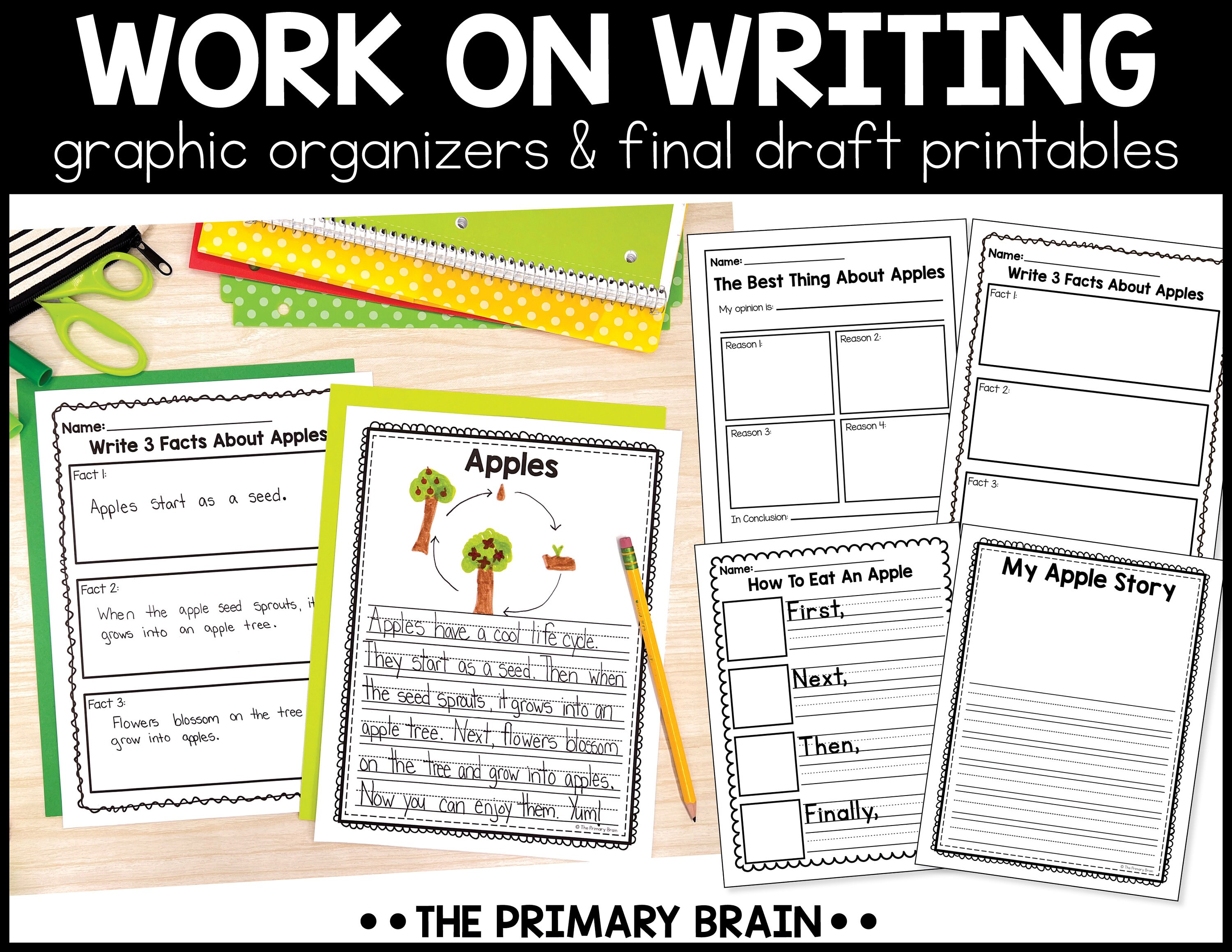 Apple Themed No Prep Activities Packet for Kindergarten and First Grade ...