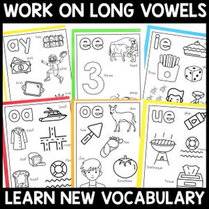 Long Vowel Coloring Pages | Vowel Teams Coloring Book | Phonics ...