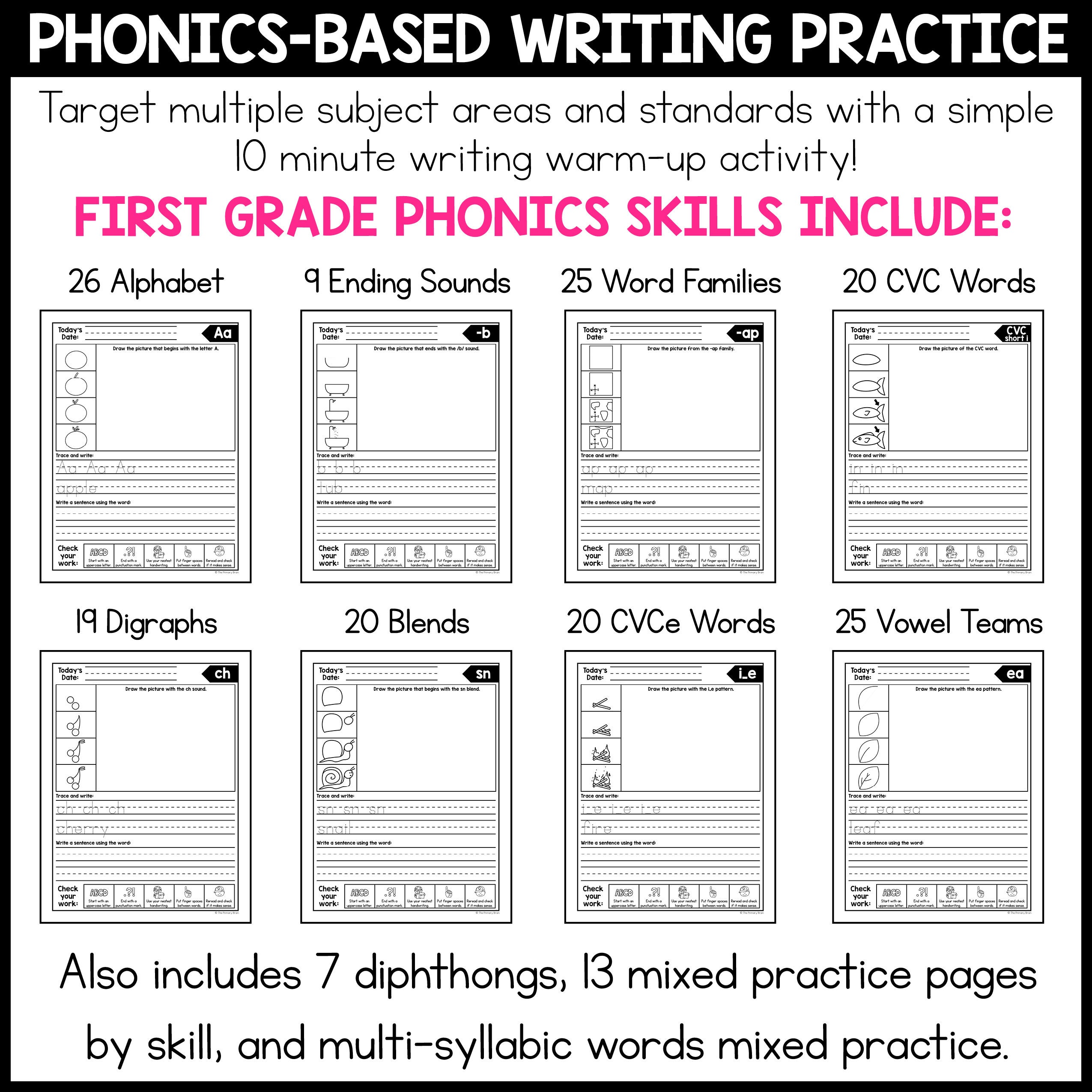 Daily Writing Journal for 1st Grade With Handwriting & Directed ...