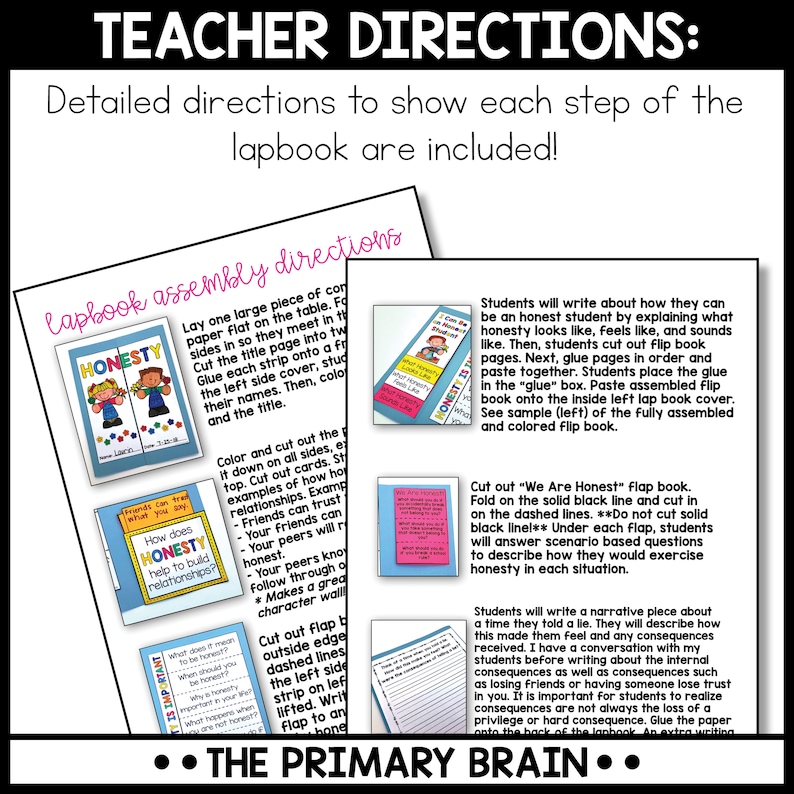 Honesty Lapbook Activity, Social Emotional Learning Writing Craft - Etsy