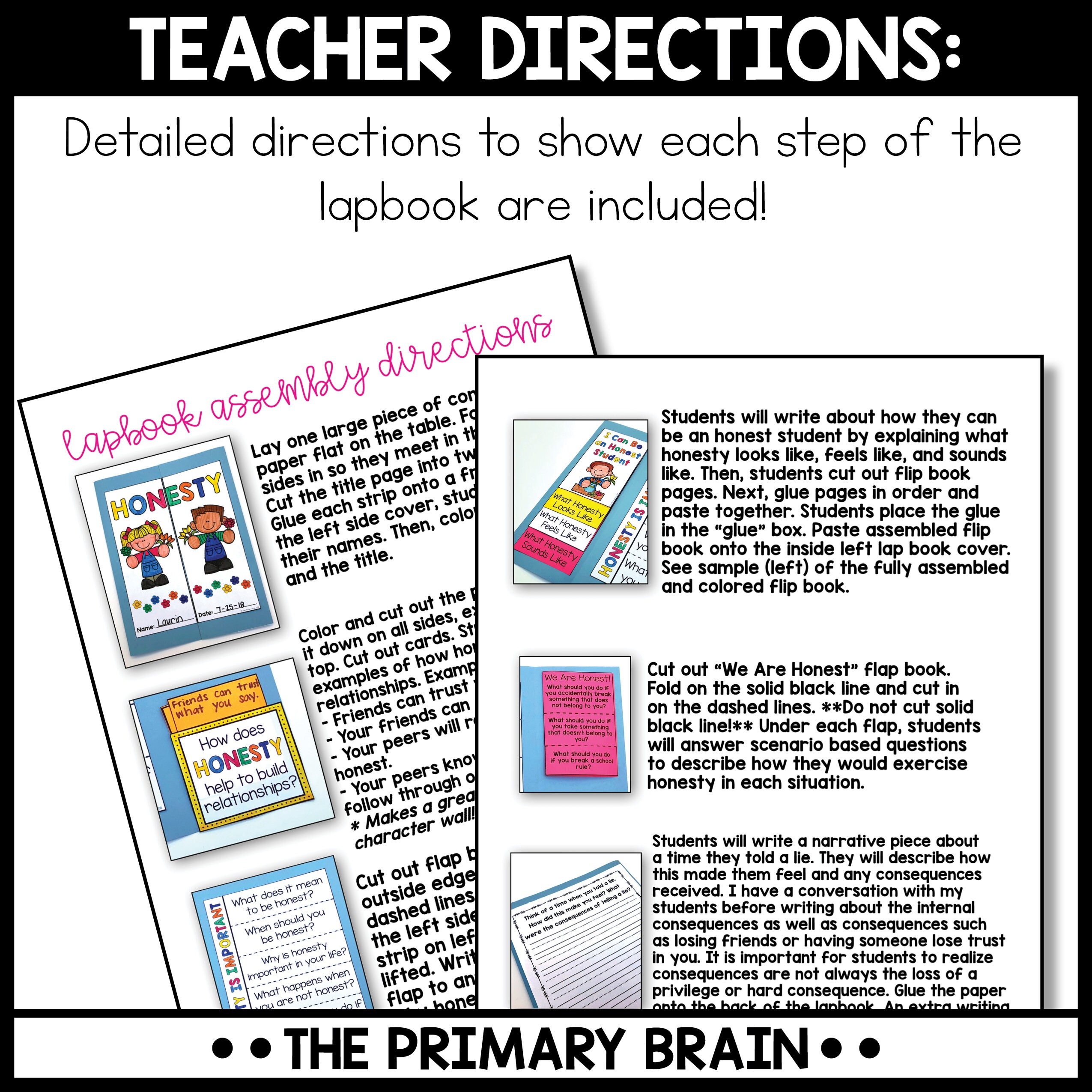 Honesty Lapbook Activity, Social Emotional Learning Writing Craft - Etsy