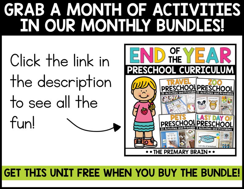 Last Day of Preschool Activities: Lesson Plans & Printables (digital ...