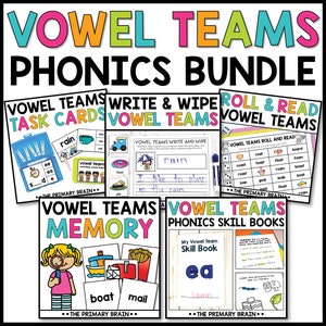 Long Vowel Teams Phonics Skills Bundle, Hands-on Independent Practice ...