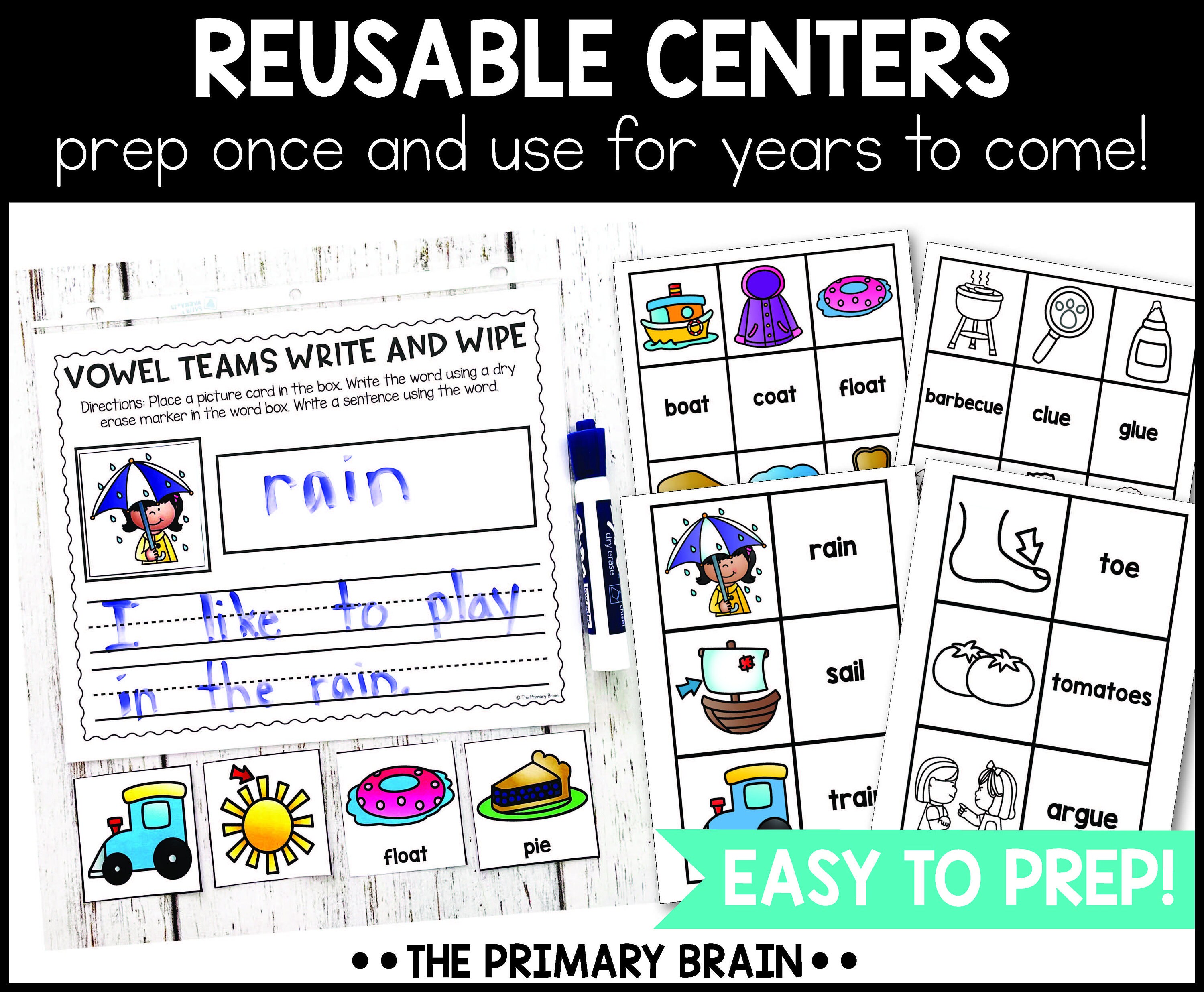 Long Vowel Teams Phonics Skills Bundle, Hands-on Independent Practice ...